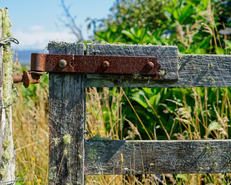 The Dilapidated Gate of the House Made of White Timber Was Closed To ...