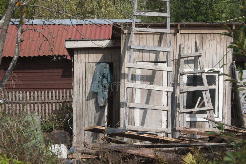 Dilapidated Structure in a Village Stock Photo - Image of ladder ...