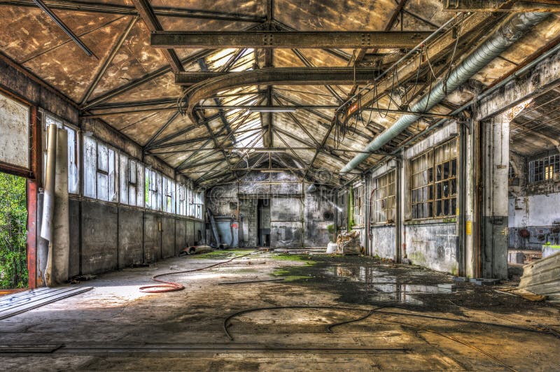 Derelict Industrial Boiler Room in a Disused Factory Stock Photo ...
