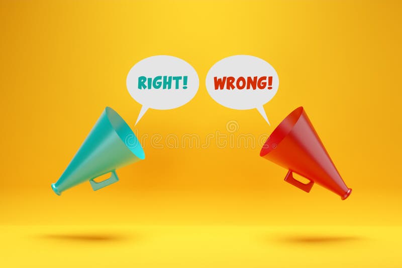 Right and Wrong Balance. Positive or Negative Decision Making or Choice ...