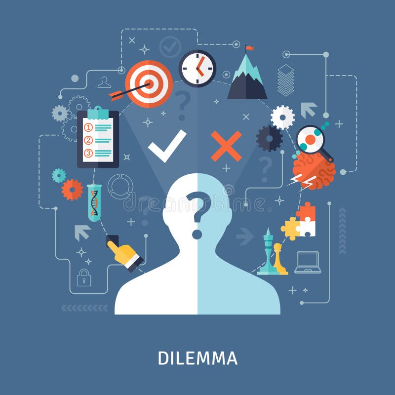 Dilemma concept vector stock vector. Illustration of background - 101934017