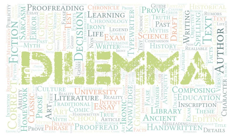Dilemma Typography Word Cloud Create with the Text only Stock ...