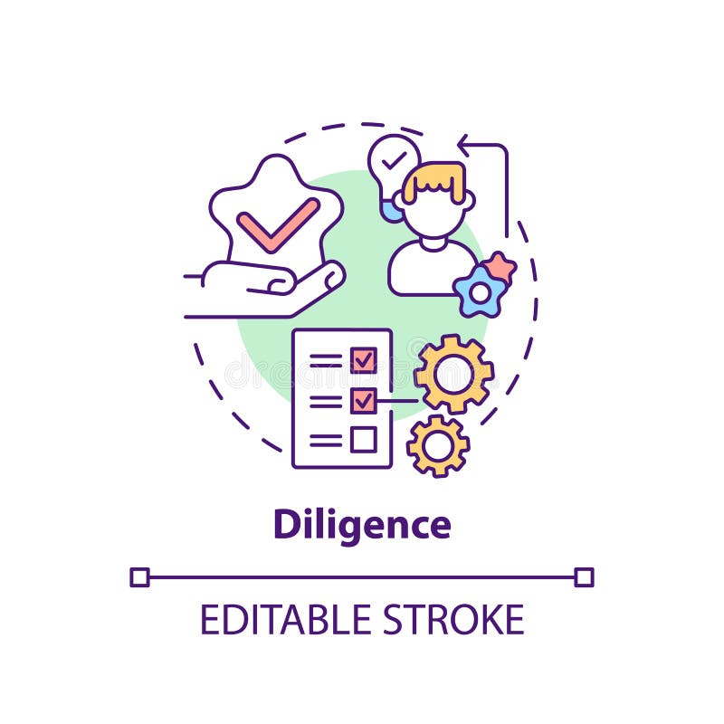 Outline Due Diligence Vector Icon. Isolated Black Simple Line Element ...