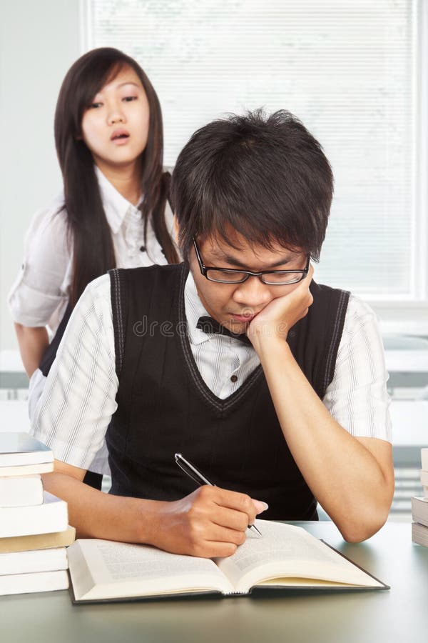 Diligent and bad students stock photo. Image of glasses - 20455378