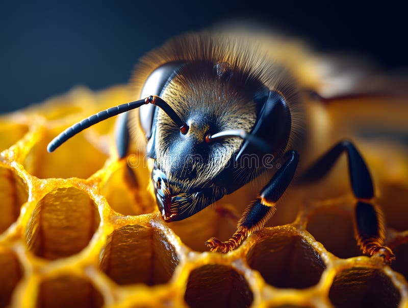 "Industrious Bee Working in a Golden Honeycomb Hive: a Glimpse into ...