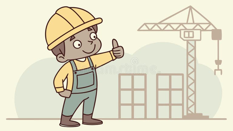Diligent Construction Worker, Ready for Work. Vector Design Generative AI Stock Vector ...
