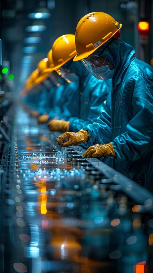 Diligent Factory Workers Operating Machinery in an Industrial Setting ...