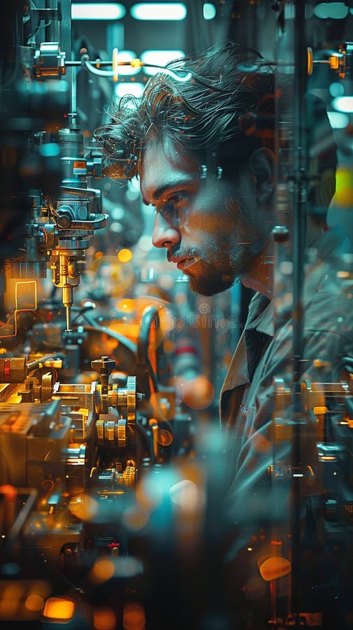 Diligent Factory Workers Operating Machinery in an Industrial Setting ...