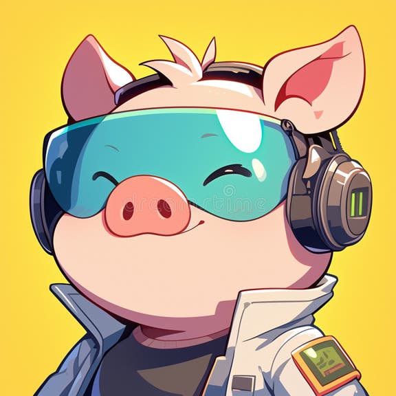 A Diligent Pig Software Engineer Cartoon Style Stock Vector ...