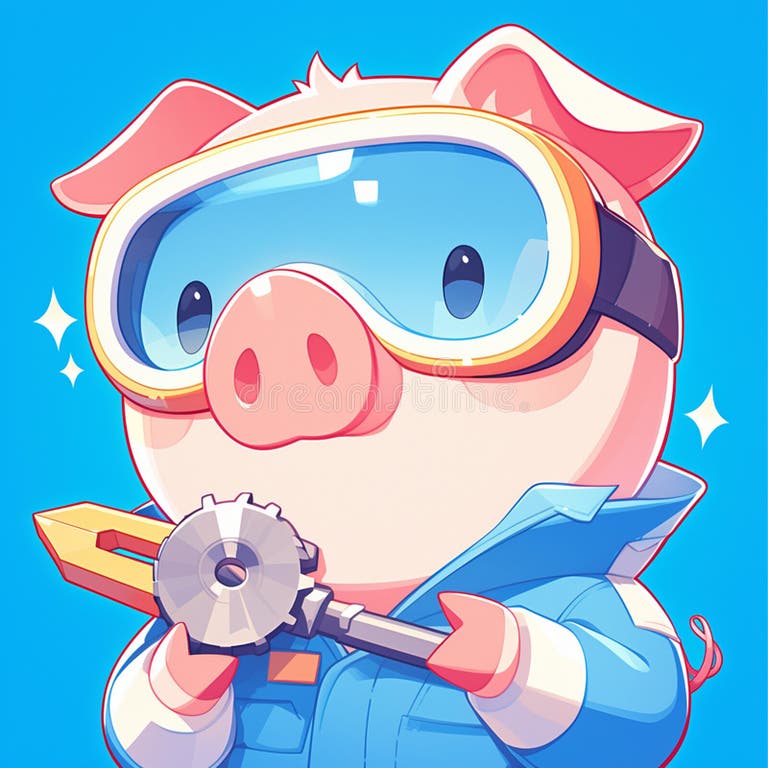 A Diligent Pig Software Engineer Cartoon Style Stock Vector ...