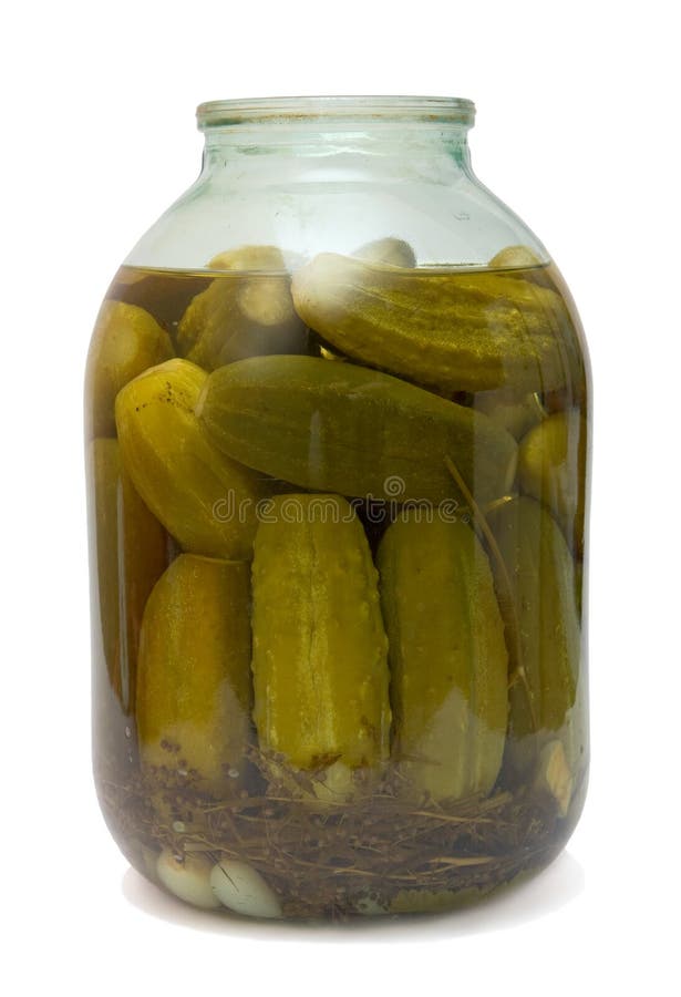 Dill pickles in a jar stock image. Image of garlic, glass - 11941613