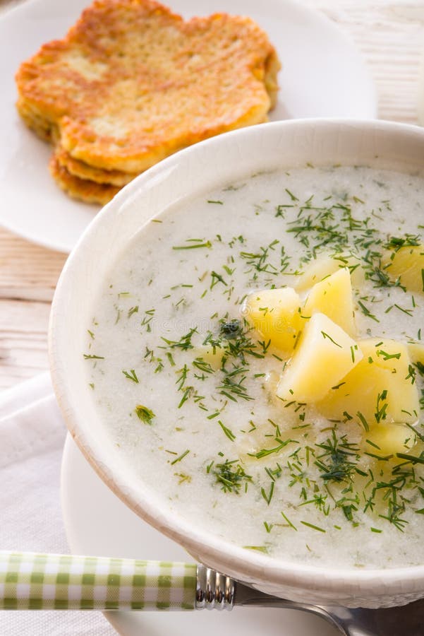 Dill soup stock image. Image of bowl, cream, herb, appetizer - 28661477