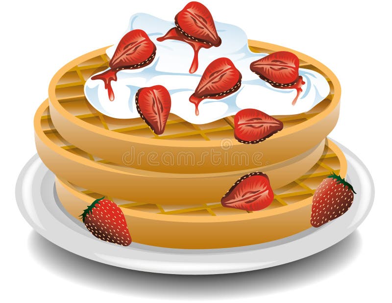 Dillandear med jordgubbar vektor illustrationer. Illustration av piskat ...