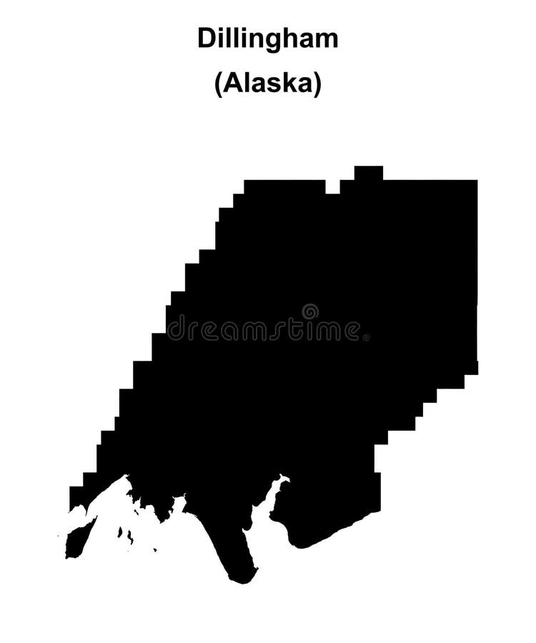 Dillingham outline map stock vector. Illustration of design - 357878918