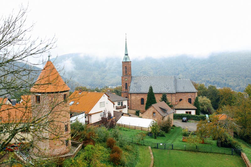 Medieval Castle Wall at Dilsberg, Germany Stock Photo - Image of ...