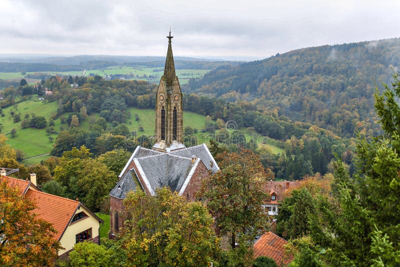 Medieval Castle Wall At Dilsberg, Germany Stock Photo - Image of ...
