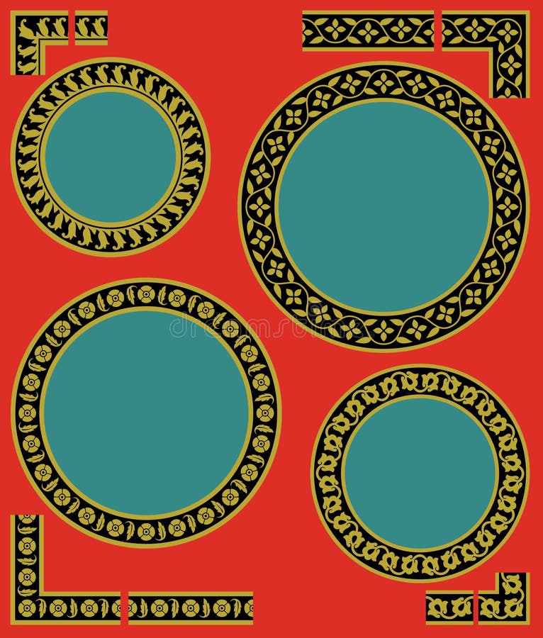 Dim Frame Design Elements Set Stock Vector - Illustration of floral ...