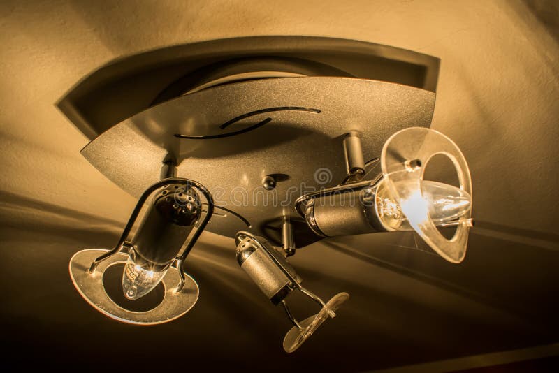 Dim light on the ceiling stock image. Image of wall, indoors - 86769765
