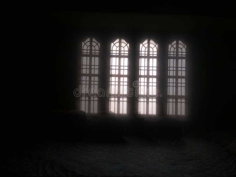 Dim Light Passing through Windows in Bedroom Stock Photo - Image of ...