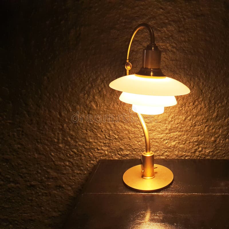 Dim lit bedside lamp stock image. Image of bedside, comfort - 347717867