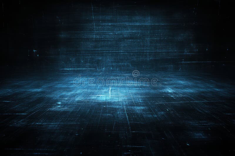 A Dim Room Featuring a Dark Floor Illuminated by a Soft Blue Light ...