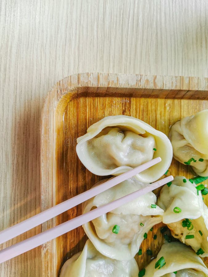 Dim Sum Aka Dumplings,momos in a Traditional Bamboo Steamer, with Red ...