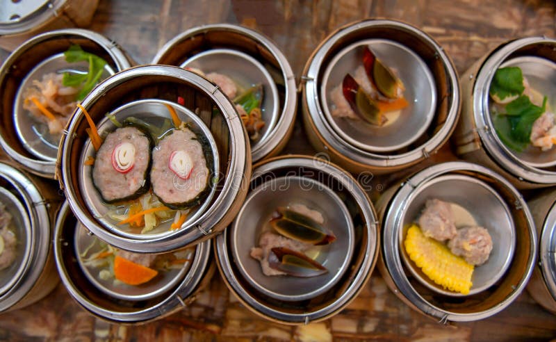 Dim sum Appetizer of China stock photo. Image of basket - 124873646