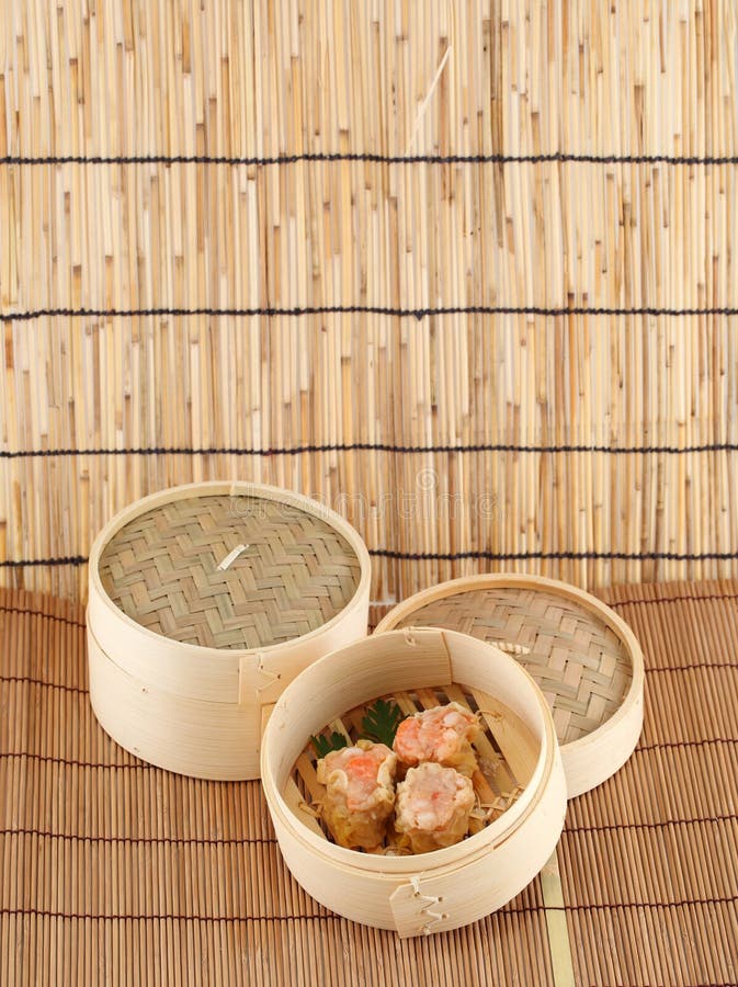 Dim Sum in Bamboo Steamed Bowl Stock Image - Image of dish, dinner ...