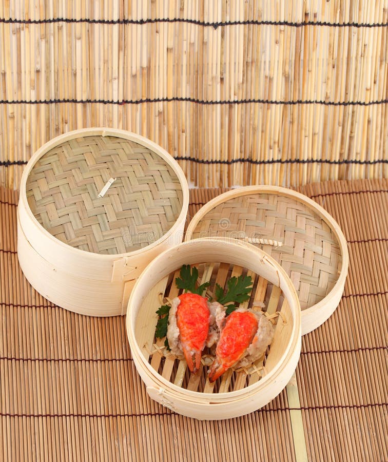 Dim Sum in Bamboo Steamed Bowl Stock Image - Image of dish, dinner ...