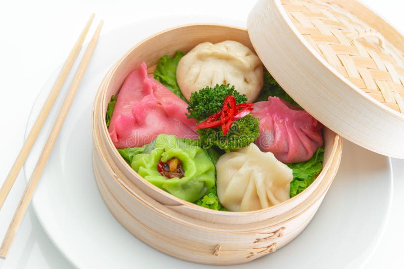 Dim Sum in Bamboo Steamed Bowl Stock Image - Image of menu, asian ...