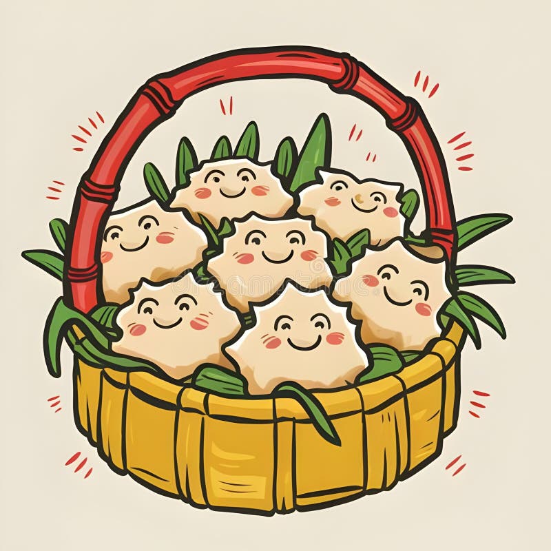Dim Sum Basket Illustration Stock Illustration - Illustration of lover ...