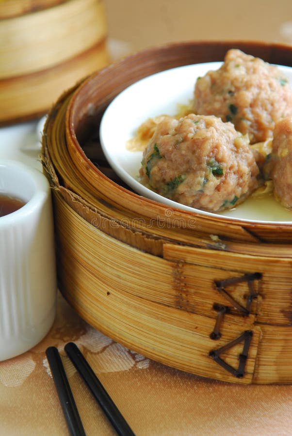 Dim sum beef ball stock image. Image of chopsticks, macro - 19287975