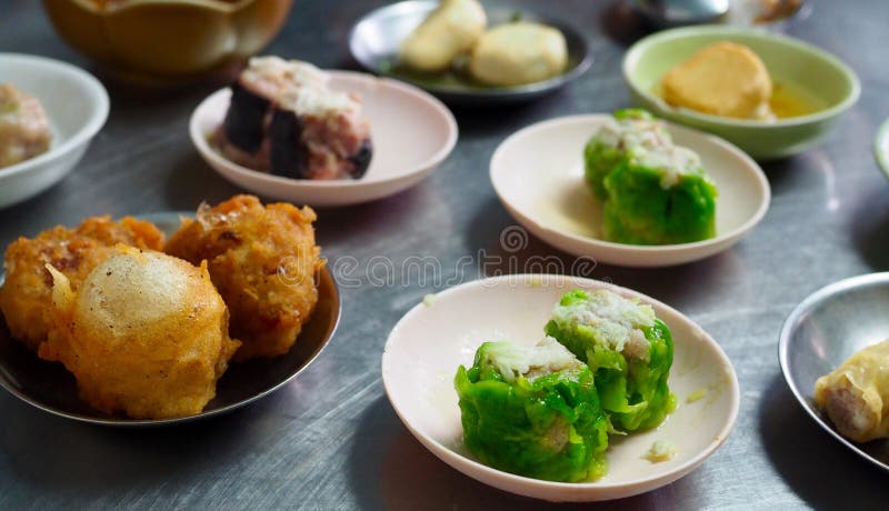 Dim Sum Chinese Food on the Table Stock Image - Image of pork, steamed ...