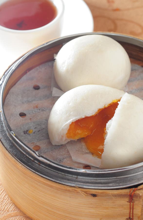 Custard Bun at a Dim Sum Restaurant, Hong Kong Stock Photo - Image of ...