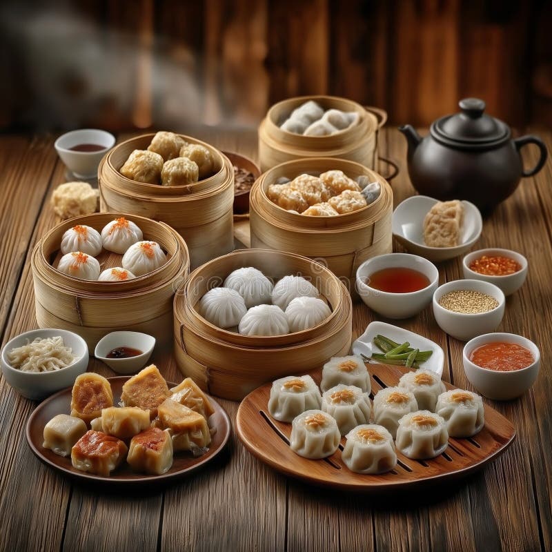 Dim Sum Delight stock illustration. Illustration of cuisine - 358898321