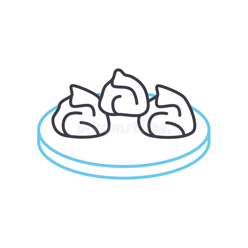 Dim Sum Line Icon, Outline Symbol, Vector Illustration, Concept Sign ...