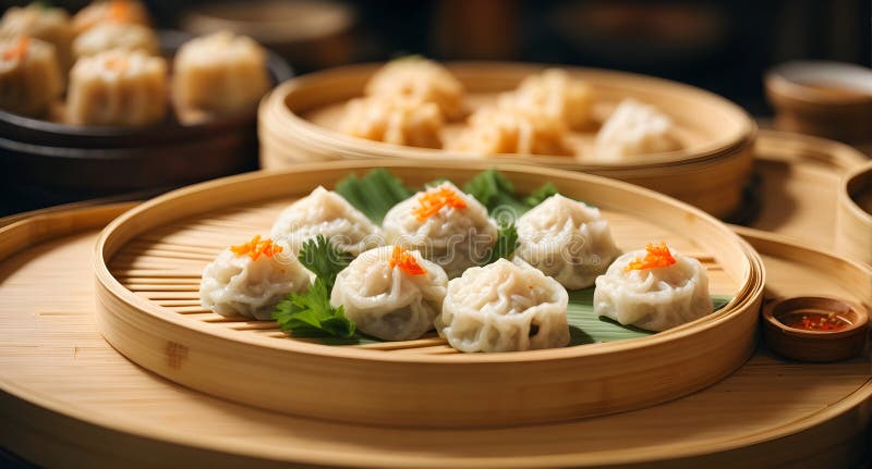 Dim Sum Variety in Bamboo Steamer Stock Photo - Image of basket, dish ...