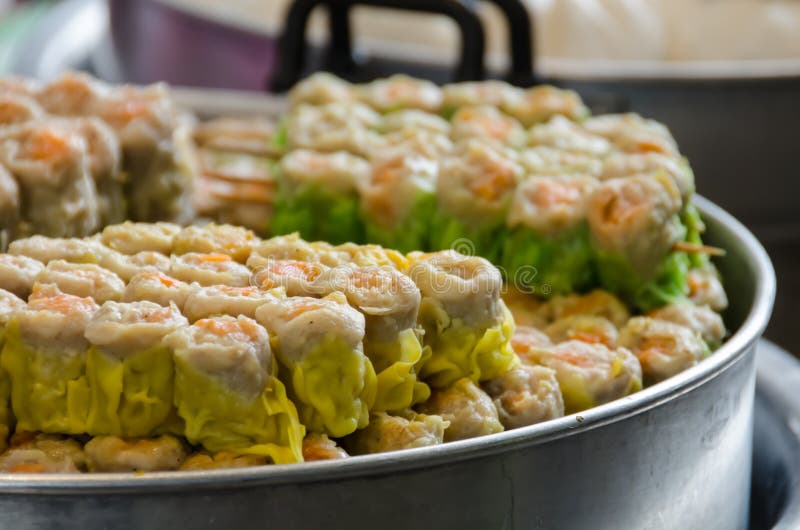 Dim Sum of Various Flavors in Steamed Stock Photo - Image of small ...