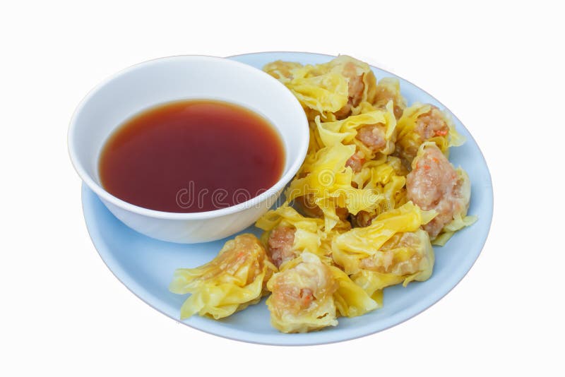 Dim Sum on a White Background Stock Image - Image of cuisine, roll ...