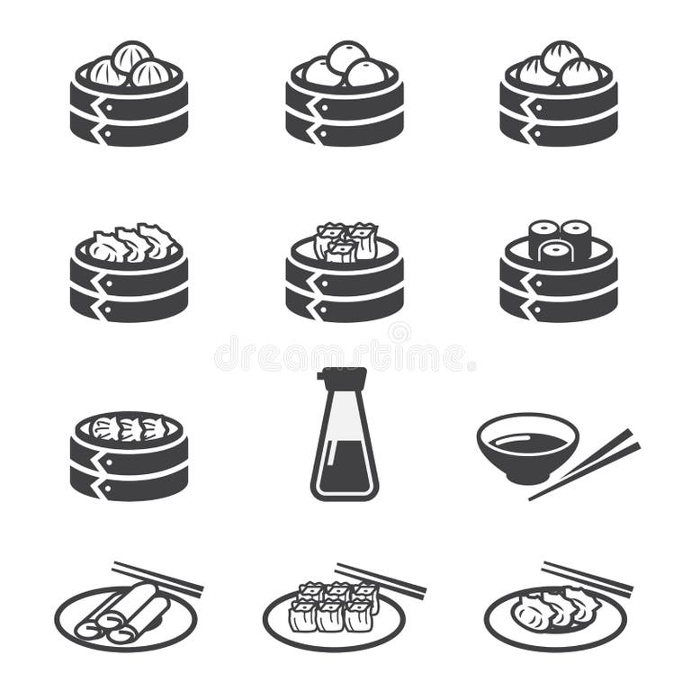 Dim sum-ikon vektor illustrationer. Illustration av dunkelt - 50272078