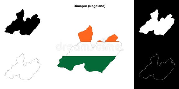 Dimapur outline map stock vector. Illustration of shape - 368834988