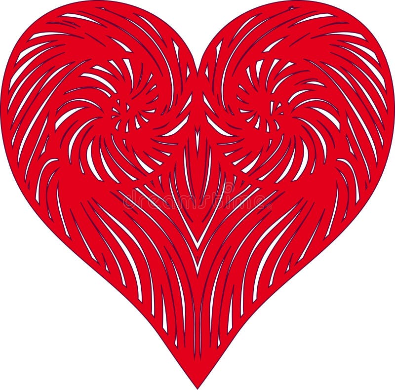 Dimensión De Una Variable Decorativa Del Corazón Ilustración del Vector ...