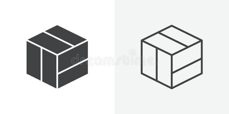 Dimension Box Icon Flat and Simple Set Design Stock Illustration ...