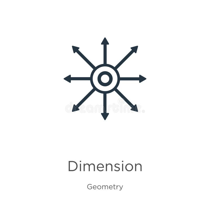 Dimension Icon. Thin Linear Dimension Outline Icon Isolated on White ...