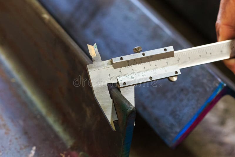 Dimension Measuring Steel by Vernier Stock Image - Image of meter ...