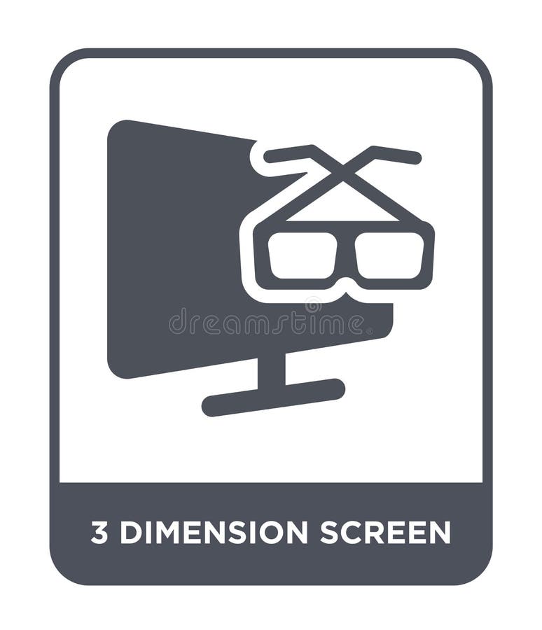 3 Dimension Screen Icon in Trendy Design Style. 3 Dimension Screen Icon ...