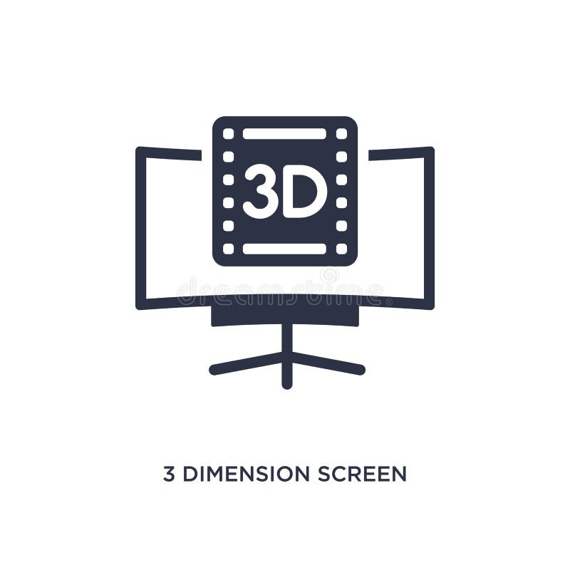3 Dimension Screen Icon in Trendy Design Style. 3 Dimension Screen Icon ...