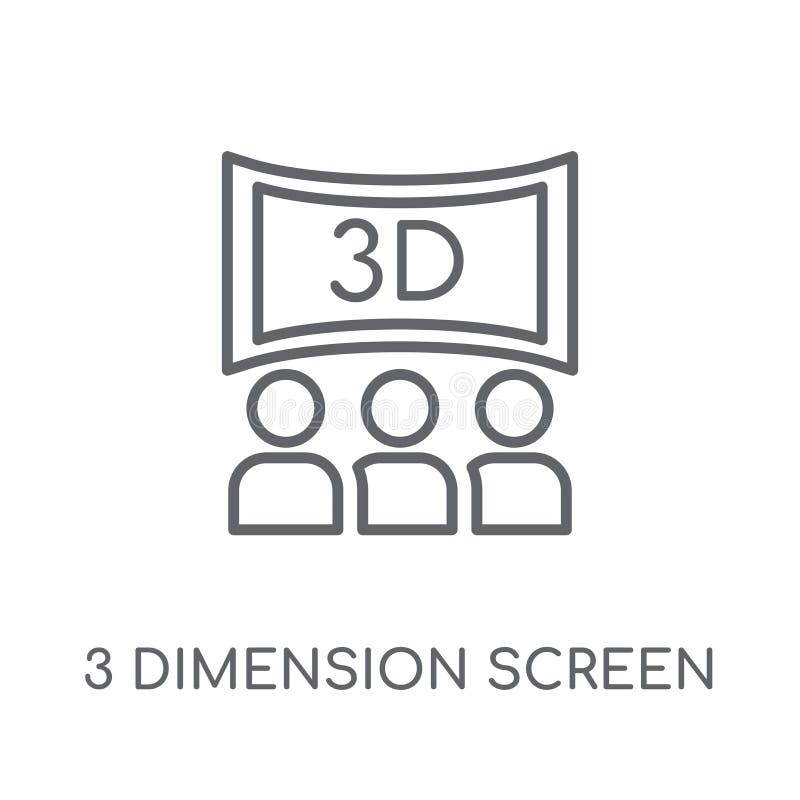3 Dimension Screen Linear Icon. Modern Outline 3 Dimension Scree Stock ...