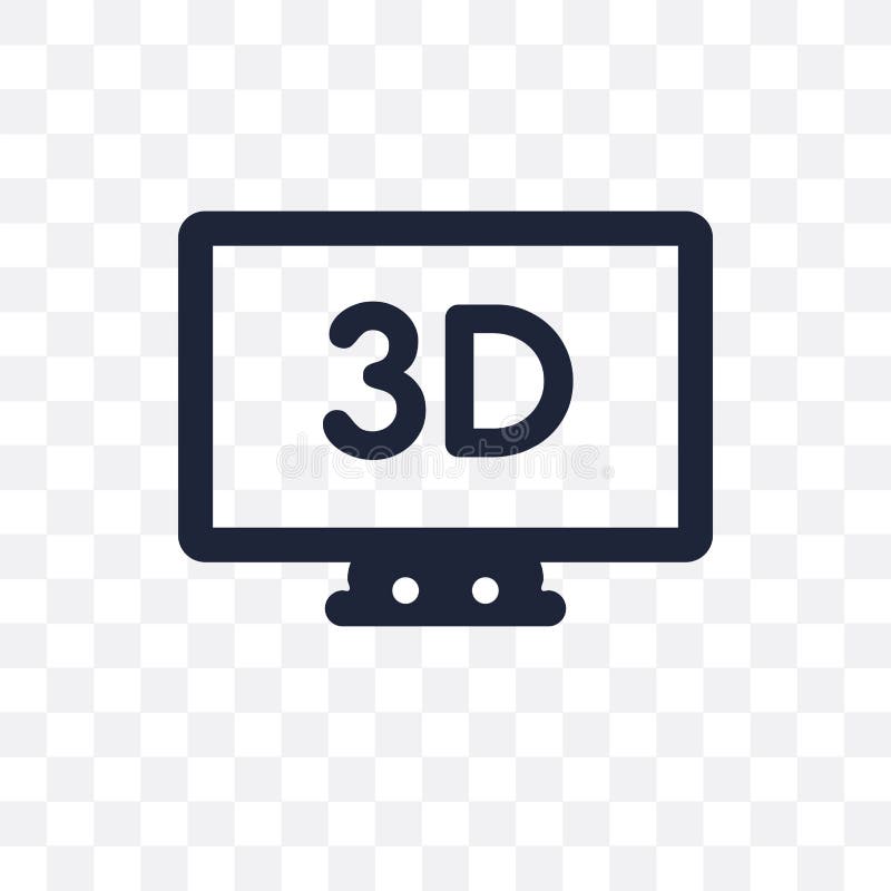 3 Dimension Screen Transparent Icon. 3 Dimension Screen Symbol D Stock ...