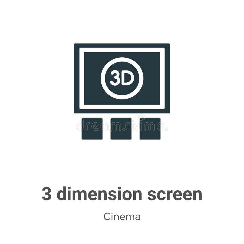 3 Dimension Screen Vector Icon on White Background. Flat Vector 3 ...